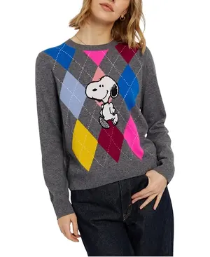 Chinti & Parker Wool-cashmere Snoopy Argyle Sweater - Multi