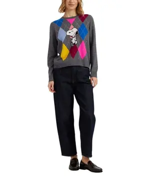 Chinti & Parker Wool-cashmere Snoopy Argyle Sweater