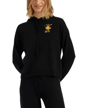Chinti & Parker Wool-cashmere Snoopy Hoodie - Black