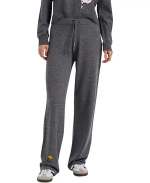 Chinti & Parker Wool-cashmere Peanuts Stripe Wide Leg Track Pants - Grey