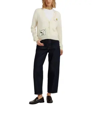Chinti & Parker Wool-cashmere Snoopy Pocket Cardigan - Cream