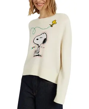 Chinti & Parker Wool-cashmere Snoopy Embroidered Sweater - Cream