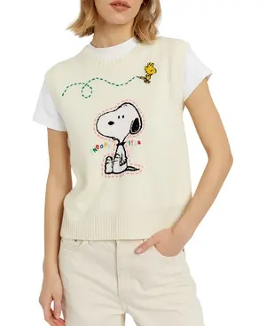 Chinti & Parker Wool-cashmere Snoopy Tank - Cream