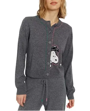 Chinti & Parker Wool-cashmere Snoopy Peep Cardigan - Grey