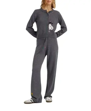 Chinti & Parker Wool-cashmere Snoopy Peep Cardigan - Grey