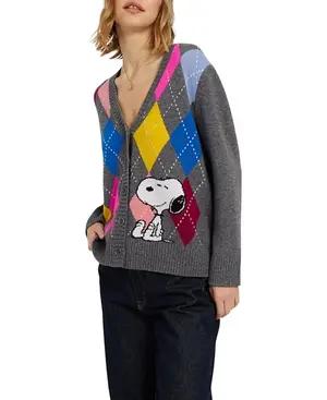 Chinti & Parker Wool-cashmere Snoopy Argyle Cardigan - Multi