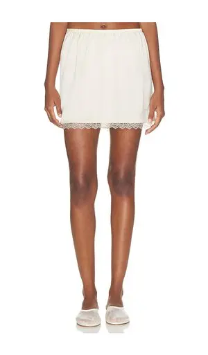 LESET Barb Lace Mini Skirt In Cream