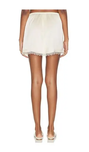 LESET Barb Lace Mini Skirt In Cream