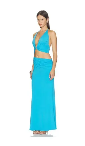 RUNAWAY THE LABEL Lumia Halter Cutout Maxi Dress