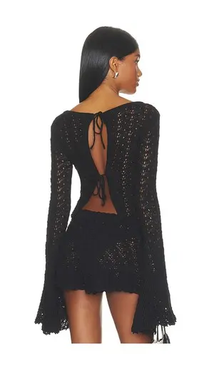 Tularosa Zaylee Boat Neck Open Stitch Mini Sweater
