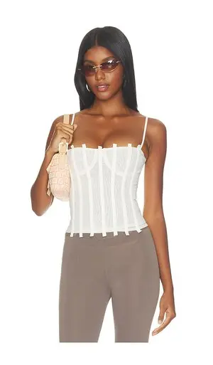 Miaou Lila Corset Top In Ivory - Vanilla