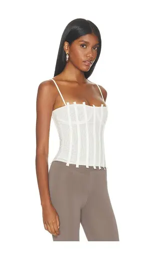 Miaou Lila Corset Top In Ivory