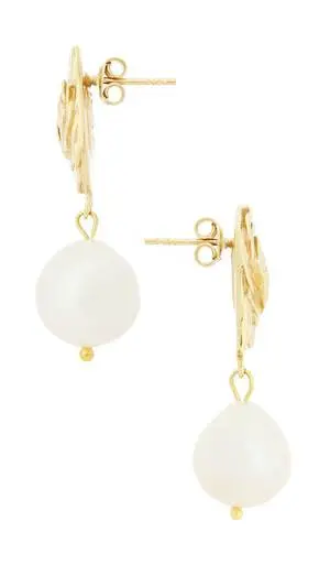 Magda Butrym Floral Pearl Drop Earrings