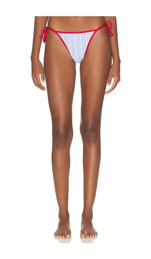 WeWoreWhat Tie Bikini Bottom In Blue - Blue & Red