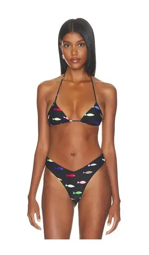 WeWoreWhat Triangle Bikini Top - Black