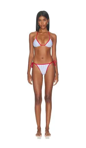 WeWoreWhat Triangle Bikini Top In Blue