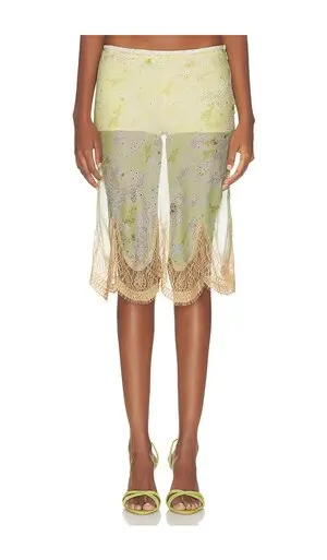 SIEDRES Colette Skirt In Green - Multi