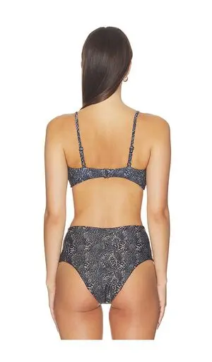 POST SWIM Joyce Bandeau Bikini Top In Brown