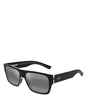 Maui Jim Keahi Rectangular Sunglasses, 56mm - Black