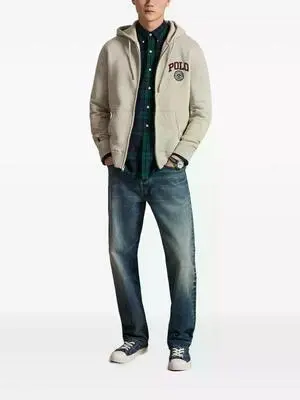 Polo Ralph Lauren Logo-embroidered Zip-up Hoodie - Grey