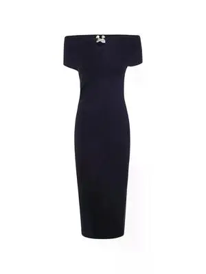 Alberta Ferretti Off-the-shoulder Midi Dress