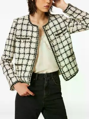 TWINSET Bouclé Jacket With Check Pattern