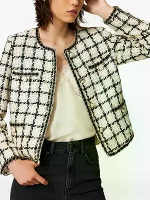 TWINSET Bouclé Check Pattern Jacket