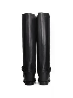 VIA ROMA 15 Buckle-strap Leather Boots - Black