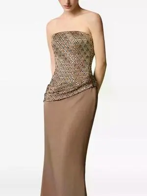 NAFSIKA SKOURTI Embellished Strapless Maxi Dress