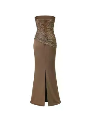 NAFSIKA SKOURTI Embellished Strapless Maxi Dress