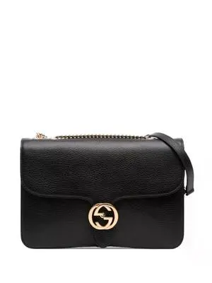 Gucci 2016-2026 Medium Dollar Calfskin Interlocking G Crossbody Bag - Black