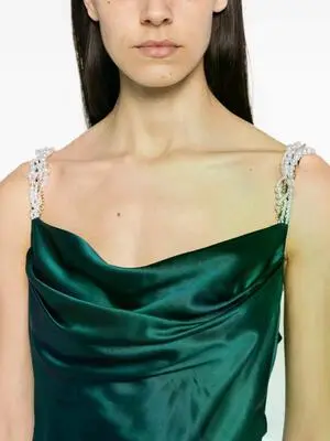 Balmain Embroidered-strap Cowl-neck Maxi Dress