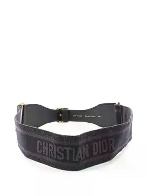 Dior 2010s Embroidered Canvas Belt - Black