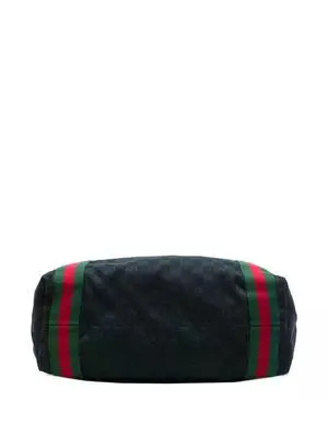 Gucci Gg Canvas Web Tote Bag - Black