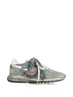 AUTRY Reelwind Super Sneakers In White And Black Suede And Nylon - Grey