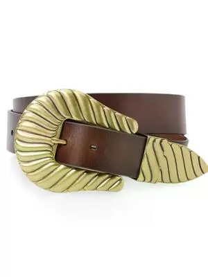 The Great. Engraved-buckle Calf Leather Belt