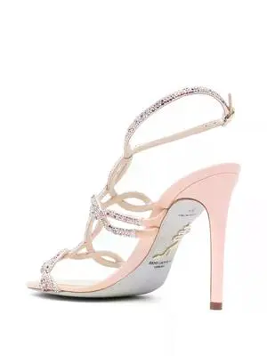 Rene Caovilla 105mm Braid Crystal-embellished Sandals - Pink