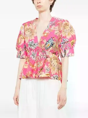 Farm Rio Ligia Floral-print Blouse