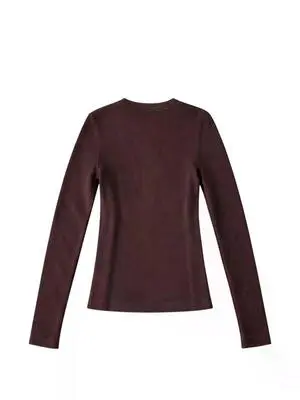 TREDICITREDICI Ribbed-knit Button-up Sweater - Brown