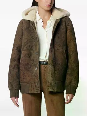 Etro Paisley-motif Shearling-lined Jacket - Brown