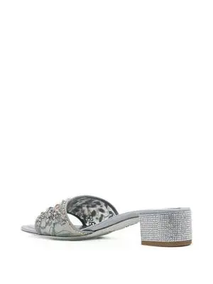 Rene Caovilla Christy Crystal-embellished Lace Sandals
