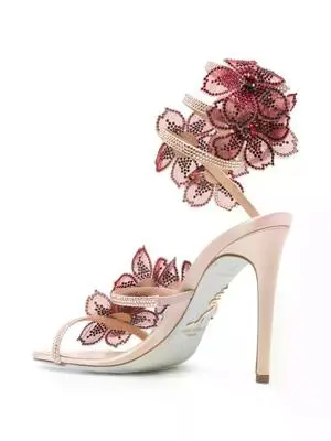 Rene Caovilla 110mm Floral Embellished Sandals