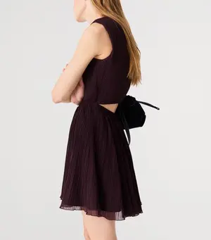 Maje Plissé Cut-out Mini Dress