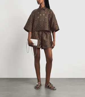 Sandro Rhinestone Cropped Shirt