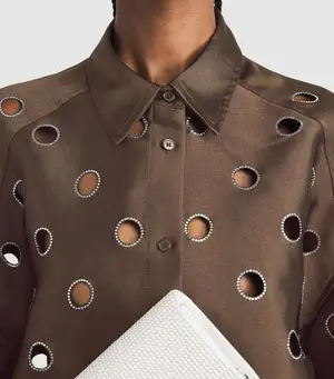 Sandro Rhinestone Cropped Shirt
