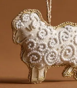 KATIE LARMOUR Bead-embellished Sheep Tree Decoration
