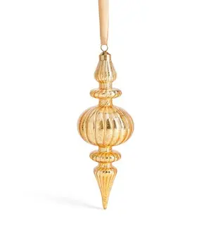 Harrods Glass Light-up Drop Orb Tree Decoration - Gold