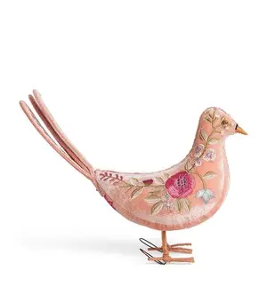 ANKE DRECHSEL Silk Velvet Embroidered Dove Ornament