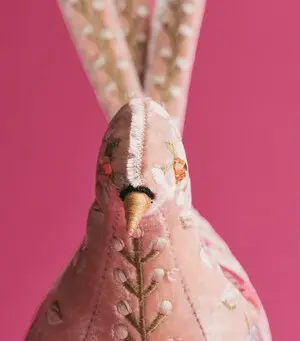 ANKE DRECHSEL Silk Velvet Embroidered Dove Ornament