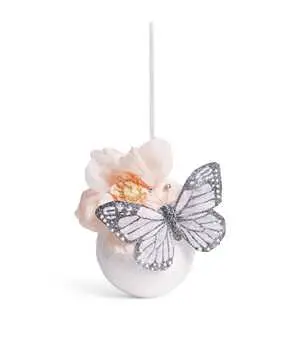 Harrods Glitter Butterfly Bauble - White